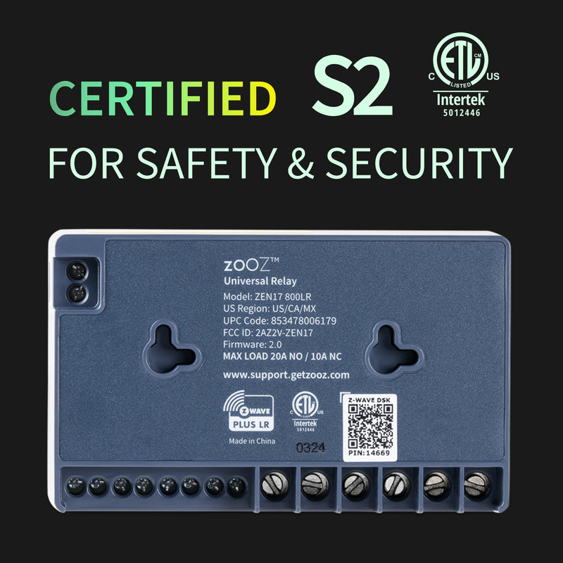 Zooz 800 Series Z-Wave Long Range Universal Relay ZEN17 800LR with 2 N ...